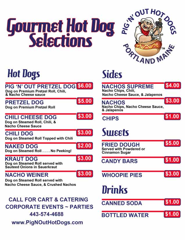 Menu Ideas Hot Dog Cart Menu Ideas Menu Ideas Hot Dog Cart Menu Ideas